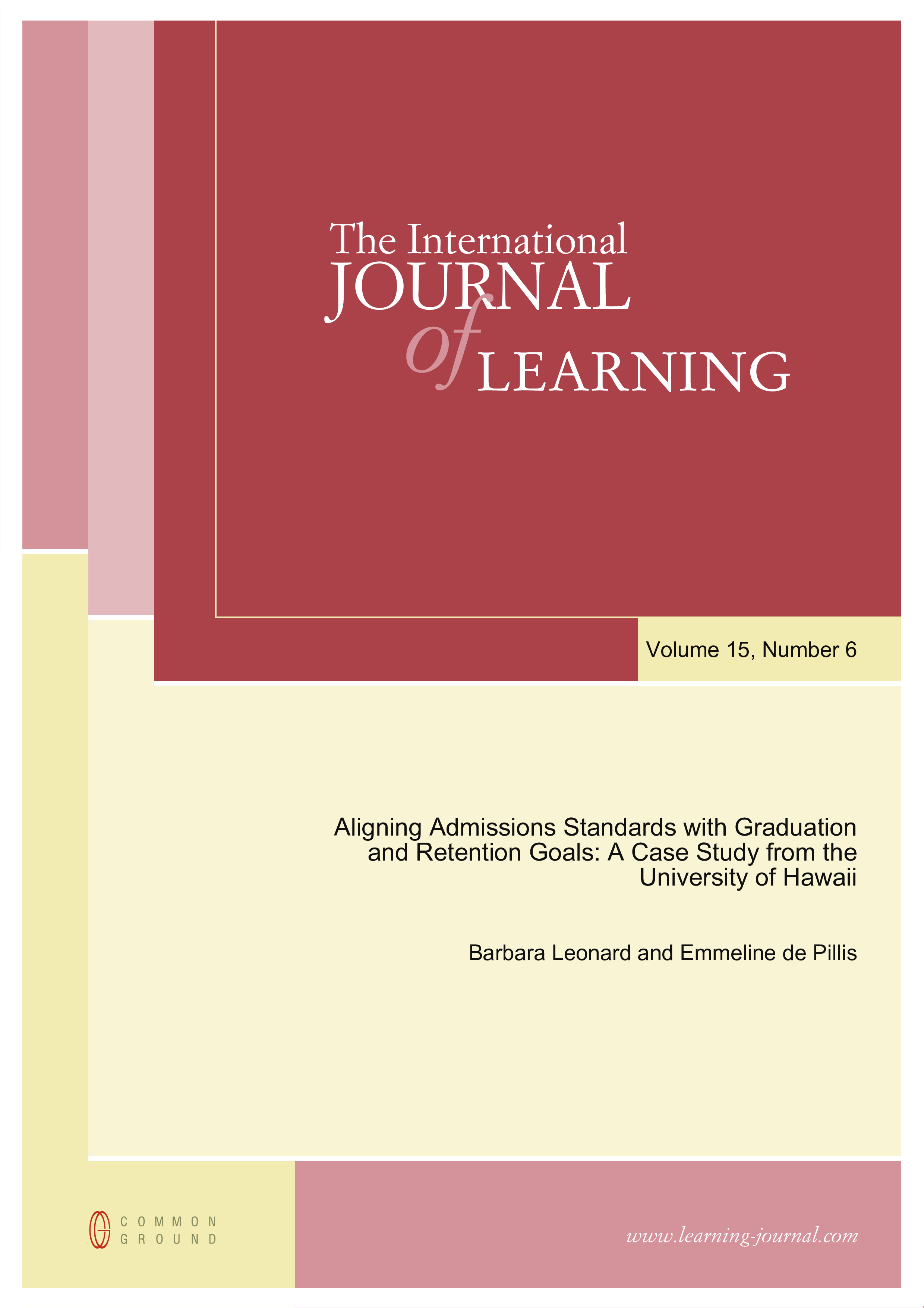 Aligning Admissions Standards with Graduation and Retention Goals ...
