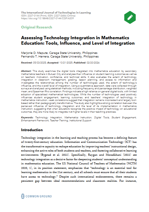 Assessing Technology Integration in Mathematics Education - Article ...