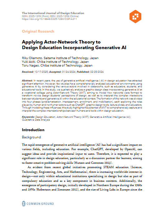 Applying Actor-Network Theory to Design Education Incorporating ...
