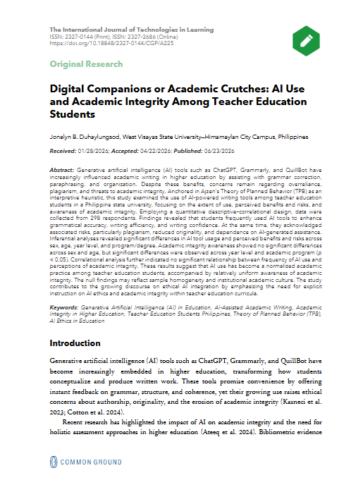 Digital Companions or Academic Crutches - Article - CGScholar